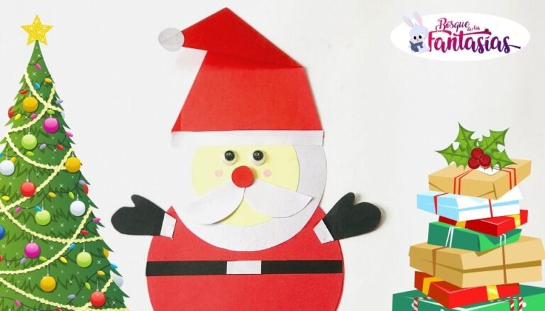 Manualidad de Papá Noel de cartulina con vídeo explicativo